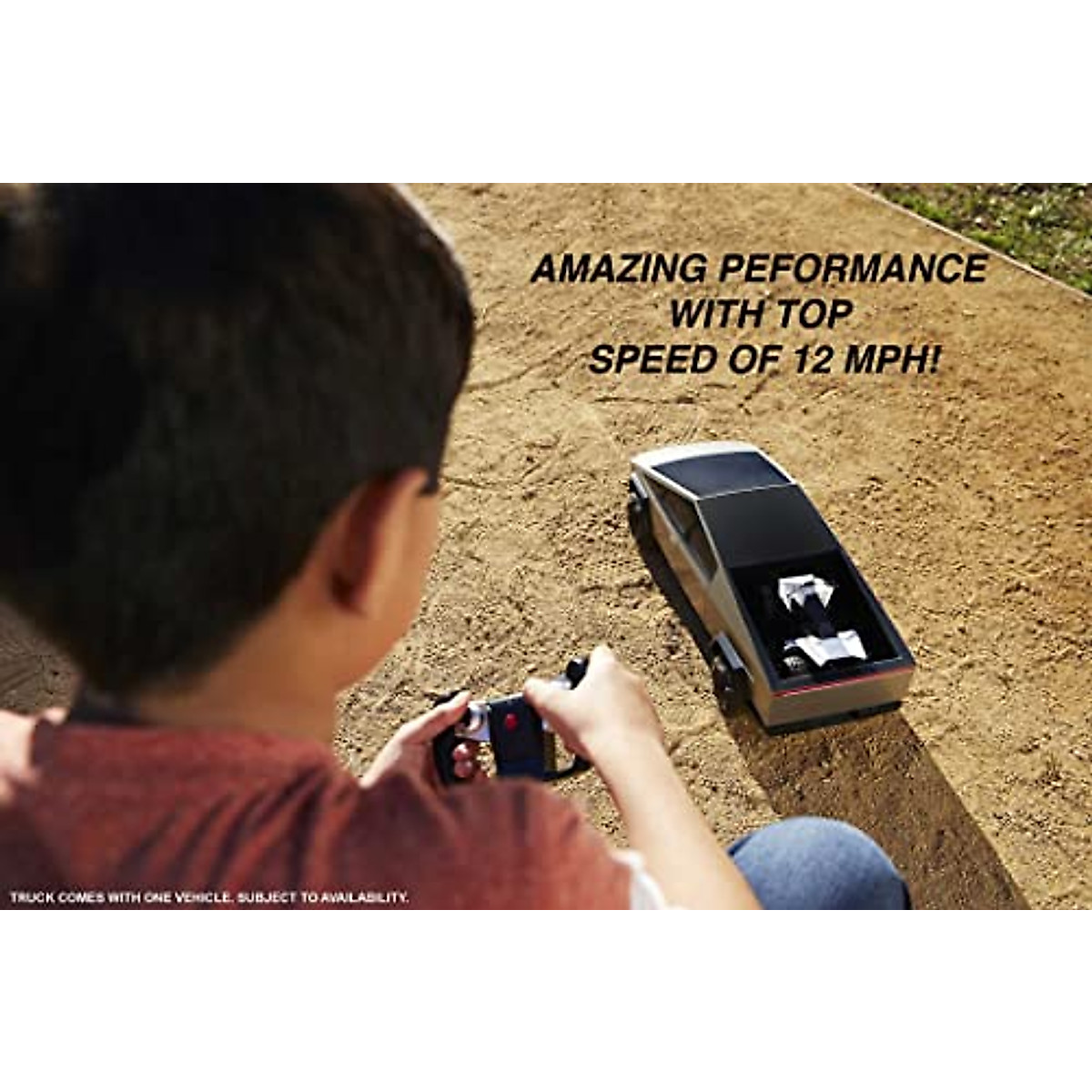 Hot Wheels 1:10 Tesla Cybertruck Radio-Controlled Truck & Electric Cyberquad, Custom Controller, Speeds to 12 MPH, Working Headlights & Taillights, For Kids & Collectors [Amazon Exclusive]