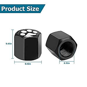 4 PCS Bear's Paw Car Wheel Tire Valve Stem Caps, Airtight Dust Proof Leak Proof Covers, Stainless Steel Corrosion Resistant Tire Decorations, Car Accessories for SUV Motorcycle Bicycle (Black)