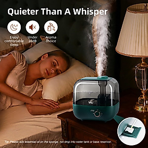 Bear Humidifiers for Bedroom Large Room Home, 5L Cool Mist Top Fill Humidifiers, Quiet Air Humidifier for Baby Nursery & Plants, Lasts Up to 35 Hours, Auto Shut-Off