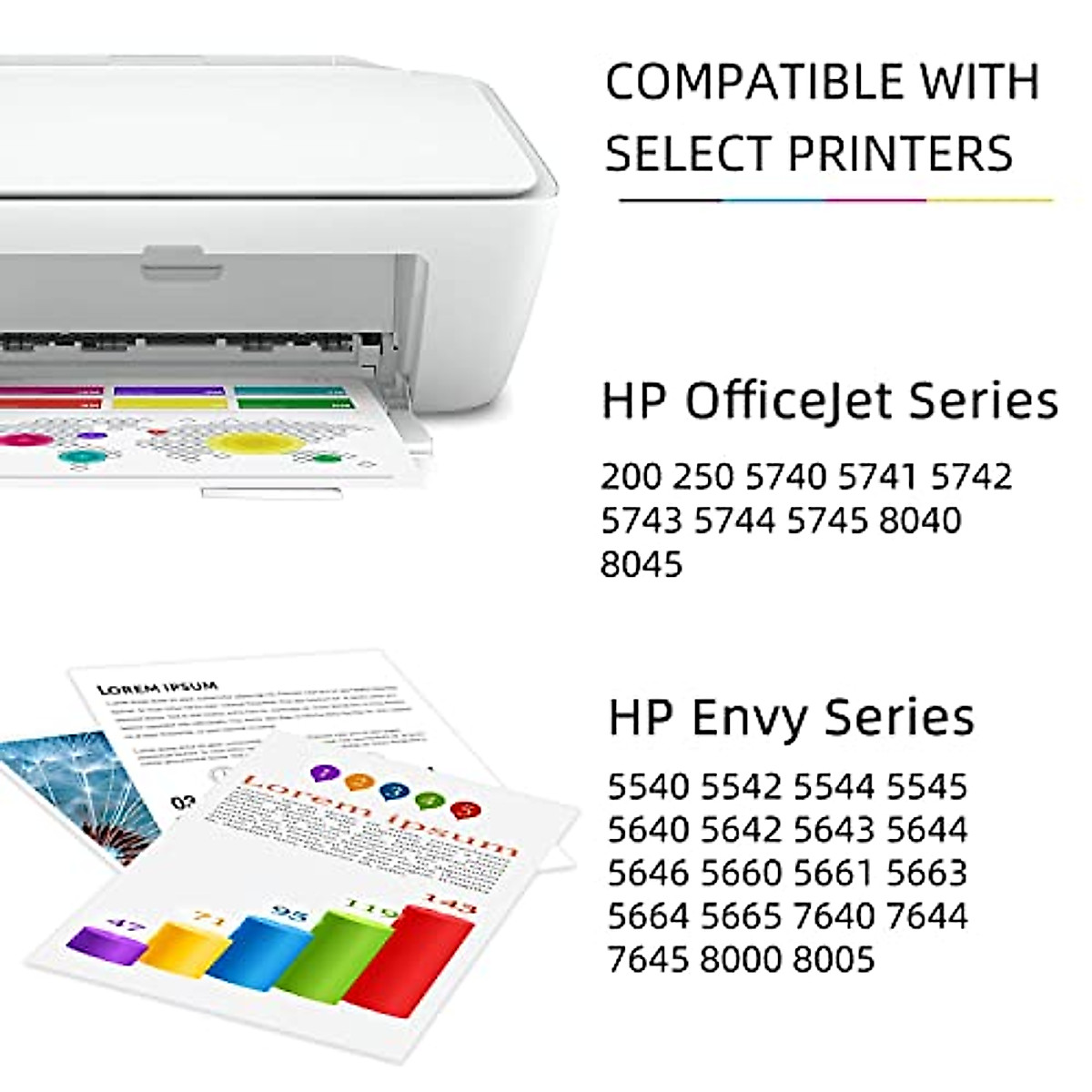 Ubinki 62XL Ink Cartridges Black Color Combo Pack Replacement for HP 62 hp62 XL 62XL for Envy 5540 5640 5660 7644 7645 OfficeJet 5740 8040 OfficeJet 200 250 Series Printer(1 Black, 1Tri-Color, 2-Pack)