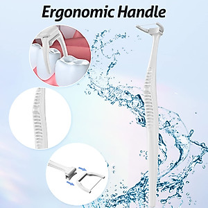 RAZOKO Dental Floss Picks, Clean Dental Flossers Kit with 2 Handle and 180 Extra Strength Refills