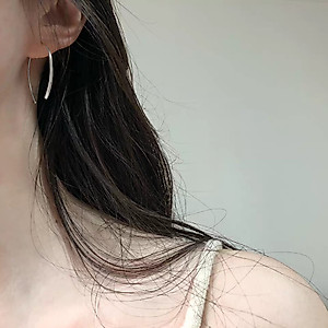 Threader Earrings 925 Sterling Silver Pull Through Hoops Drop Dangle Minimal Everyday Earrings