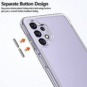 Rayboen for Samsung Galaxy A32 5G Case Diamond Clear Designed [Anti-Yellowing] Shockproof Phone Case, Hard Back & Soft TPU Bumper Hybrid Transparent Cover for Galaxy A32 5G Phone Case 6.5 inch