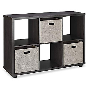 Whitmor, Espresso Deluxe 6 Organizer with 3 Fabric Cubes