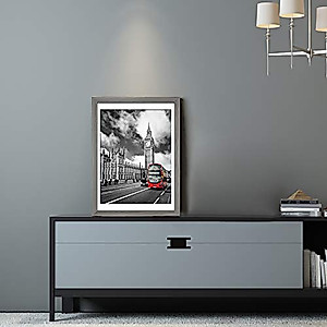 IkaLede 12x16 Rustic Picture Frames Display 11x14 Pictures with Mat or 12x16 Photos without Mat Solid Wood Grain Picture Frames Wall Art for Living Room Wall Mounting Decor