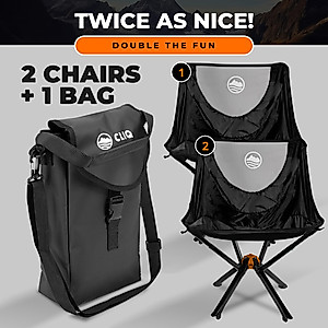 CLIQ Portable Chair - Lightweight Folding Chair for Camping - Supports 300 Lbs - Perfect for Outdoor Adventures