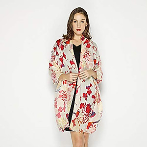 DANA XU 100% Pure Wool Pashmina Cashmere Long Travel Scarf Shawls And Wraps For Evening Dress Women Soft Warm Floral Blanket