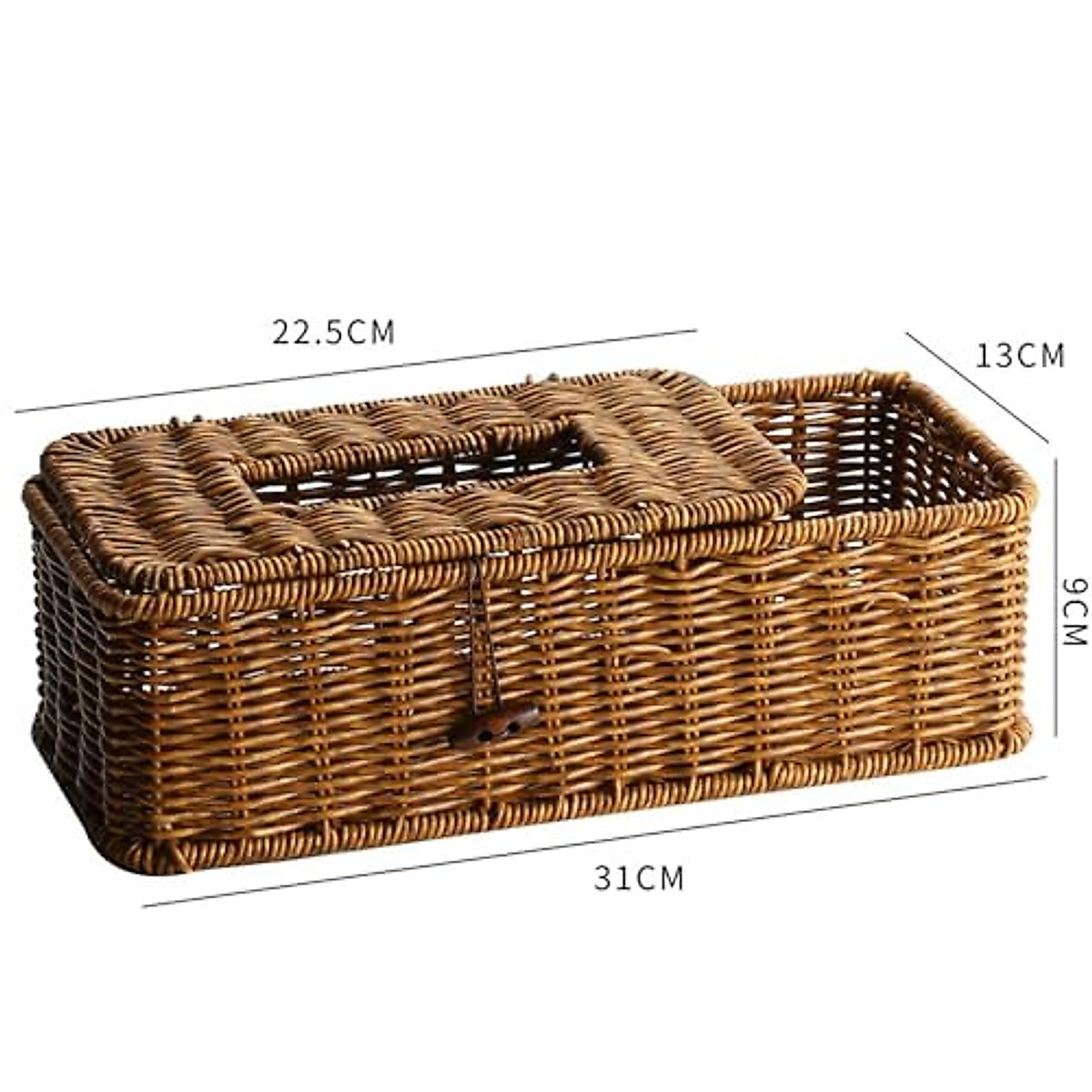 IEUDNS Paper Holder Dispenser Facial Tissuecase Dispenser Container Vintage Style Removable Tissue Holder Tissue Box for Bathroom, Light Brown