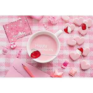 Lollipops Red Heart Shaped Strawberry N' Cream Flavored, 12 Lollipops, Individually Wrapped