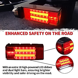 Gonice Submersible Boat Trailer Light Kit - Super Bright LED Trailer Lights with Halo Strip Lights - Ideal for Camper Truck RV Snowmobile Under 80" - DOT Compliant, IP68 Waterproof