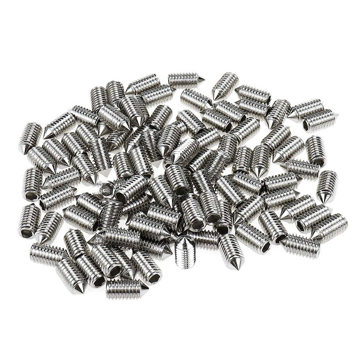 Sscon 100Pcs 304 Stainless Steel Internal Hex Socket Set Screws Cone Wire Tip Machine Screws M5x10mm