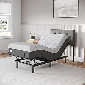 Celestial Aurora Adjustable Bed Base (Frame) + 12 inch Gel Memory Foam Mattress (Medium Soft), Easy Assembly, Head and Foot Lift, Zero Gravity, Memory Positions, CertiPUR-US Bed - TwinXL