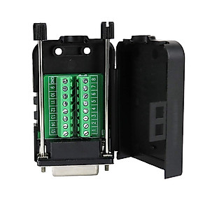 Twinklebay D-SUB DB15 Female 15 Pin Jack Port to Terminal Breakout Board Connector, 2 Row Plug with Case