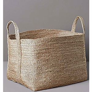 GooBloo Extra Large Handmade Woven Storage Basket 100% Jute Rope - 20” x 14” Tall Decorative Rope Basket for Living Room, Toys, Storage, Towels or Nursery - Wicker Baskets - Handmade Natural Hamper