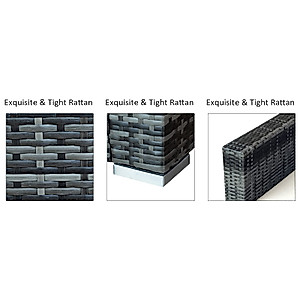 3PCS Patio Furniture Set Outdoor Conversation Set 2 Single Sofa 1 Coffee Table Thick and Soft Cushion Wide Armrest Strong Sturdy Steel Frame Perfect for Backyard Deck Balcony Terrace Poolside Use