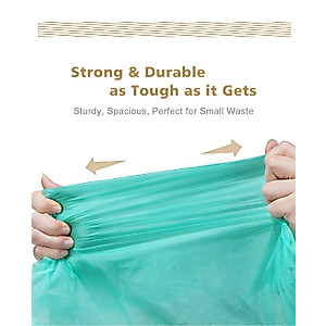 AYOTEE 3 Gallon Trash Bags with Drawstring, Biodegradable 2.6 Gallon Compostable Garbage Bags (125 Counts), Compostable Small Trash Bag,Small Garbage Bag for Bathroom，Bedroom, Kitchen