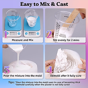 LET'S RESIN Resin Casting Powders 3000g, Fast Cured Casting Resin Kit for Beginners,20~30 Minutes De-Mold, Water Activated Plaster Powder Casting Kit for Resin Molds, Easy Mixing & Self Leveling