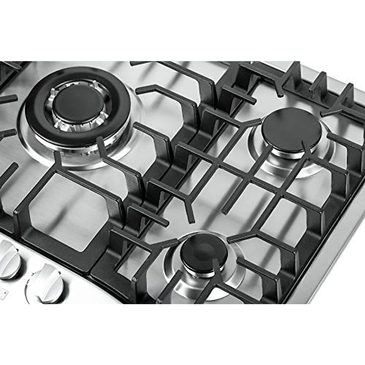 Empava 30 Inch Gas Cooktop with 5 World Class Made in Italy SABAF Burners, LPG/NG Convertible, Ideal RV Top Stoves for Kitchen, Stainless Steel