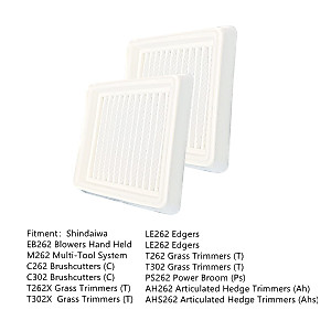 Kvjicdo A226002030 Air Filter For Echo HCA-2620 SRM2620 SRM3020 PE-2620 C262 C302 Shindaiwa EB262 AH262 T302X Lawn Mower（2 Pack）