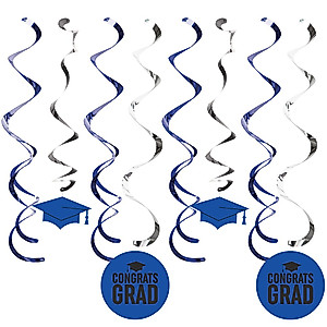 Creative Converting Blue Graduation Dizzy Danglers, Assorted sizes