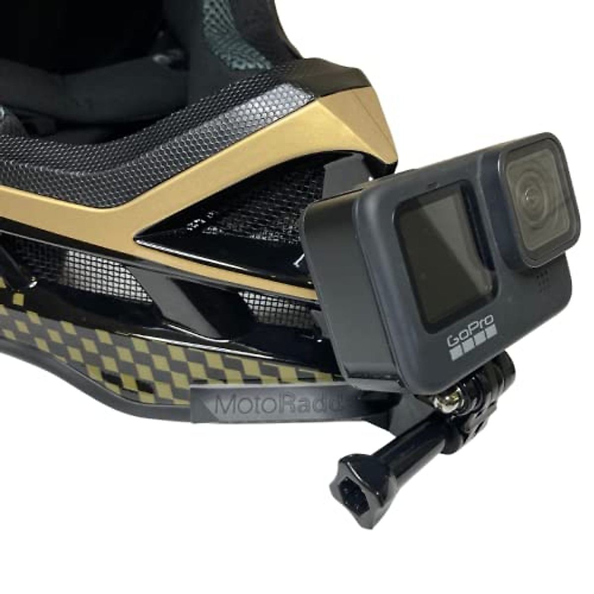 MotoRadds Flex Slim Flexible Universal Helmet Chin Camera Mount for GoPro Hero 10,9,8, AKASO, SJCAM, Insta360 Action Cameras for Motorcycle, Mountain Bike, Slopestyle, Motocross, Snowmobile (Black)