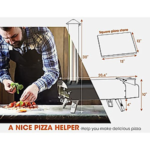 Mimiuo Portable Wood Pellet Pizza Oven with 13" Pizza Stone & Foldable Pizza Peel - Wood-Fired Pizza Oven for Outdoor Cooking - Finished with Black Coating (Classic W-Oven Series)