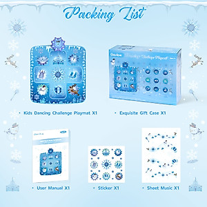 GirlsHome Dance Mat - Frozen Toys Touch Sensitive Light Up LED Kids Musical Mat, Christmas & Birthday Gift for Girls 3-12 -Snow Mat