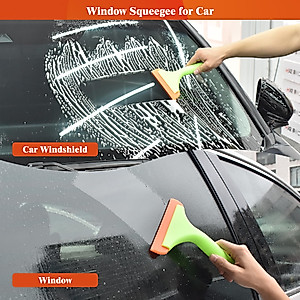 Wigoo Flexible Silicone Squeegee,All-Purpose Small Squeegee,Window Squeegee,Shower Squeegee for Glass Doors,Car Windshield,Mirror,Auto Water Blade Household Squeegees Long Handle Window Tint Squeegee