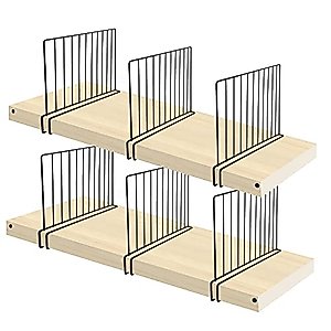 villertech Deep Shelf Dividers, 6 Pcs Metal Shelve Dividers Sturdy Organizer Separator for Garage & Warehouse Storage, Heavy Duty Shelves, 11.8x16.9 inch, Black