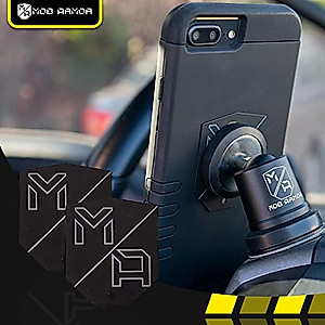 Mob Armor MobNetic Plate - Magnetic Phone Mounting Plate - Compatible with iPhone & Android - 0.02inch Thick for Cars, Trucks, Motorcycles & Extreme Sports - 3M VHB Non-Marking Adhesive (2 Pack)