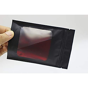 Mylar bags for food storage - Resealable Smell Proof Bags | black sample bags | small packaging bags | bolsa mylar | mylar bag with front window | 4x6 inches