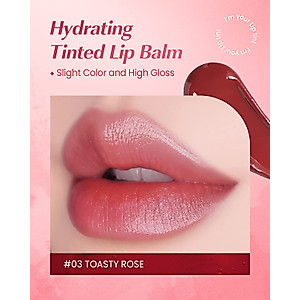 AMTS Tinted Lip Balm - 03 Toasty Rose | Hydrating Lip Butter, Moisturizing Lipstick | Daily Natural Lip Makeup for dry, cracked, chapped lips | korean beauty Lip Tint