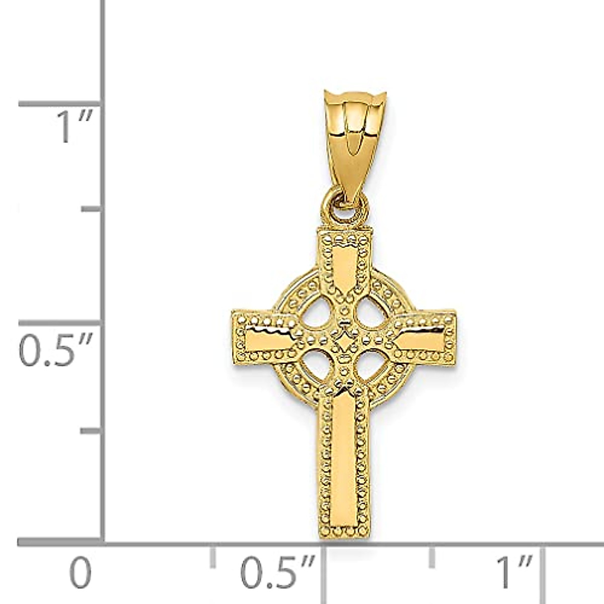 IceCarats 14K Yellow Gold Irish Heart Claddagh Celtic Iona Holy Cross Necklace Religious Pendant Jesus Christ Charm Jewelry 28mm x 14mm Only