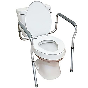 Carex Toilet Safety Frame - Toilet Safety Rails and Grab Bars for Seniors, Elderly, Disabled, Handicap - Easy Install with Adjustable Width/Height, Fits Most Toilets