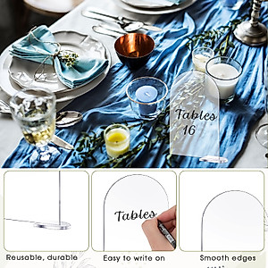 10 Sets Arch Acrylic Table Sign Clear Arch Acrylic Sign with Stand 3.7 X 5.6 Inch Blank Diy Acrylic Arch Sign Blank Wedding Table Signs for Wedding Table Numbers Menu Signs Bar List Sign