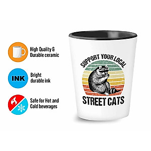 Bubble Hugs Pet Owner Shot Glass 1.5 oz - Support Your Local Street Cats - Sarcasm Trash Panda Racoon Cat Lover Funny Animal Scotish Kitty British