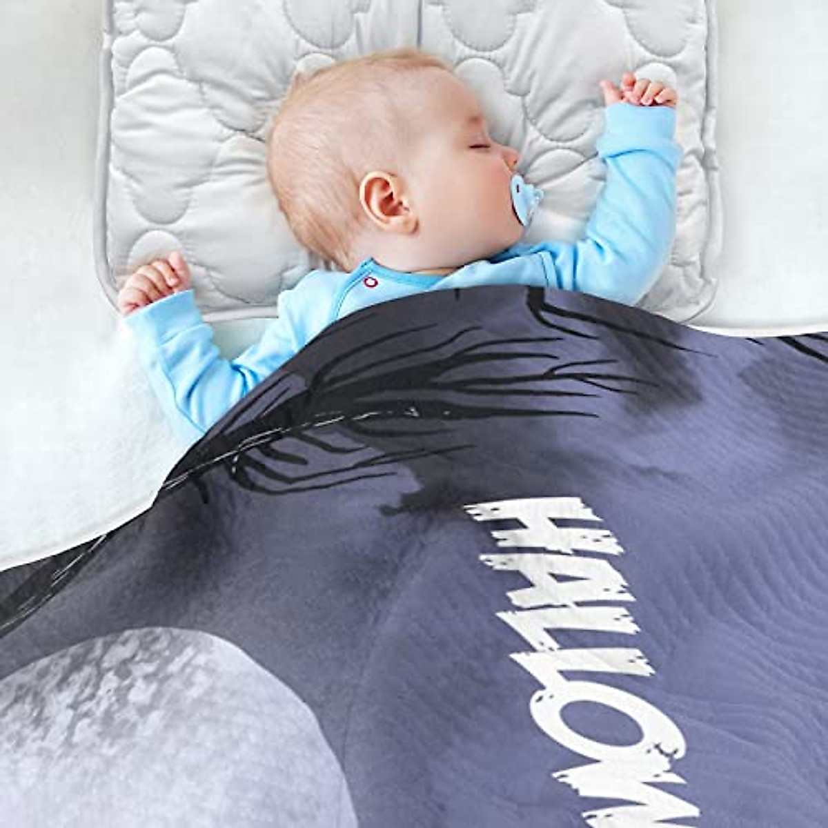 Full Moon Bat Sky Unisex Fluffy Baby Blanket for Crib Toddler Blanket for Daycare with Thick and Soft Material Security Blanket for Stroller Travel Decorative Gift