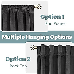 BGment Grey Velvet Blackout Curtains for Living Room, 84 inches Long Thermal Insulated Curtains Noise Reduce Back Tab and Rod Pocket Luxury Panels for Bedroom, 2 Panels, 52 x 84 Inch