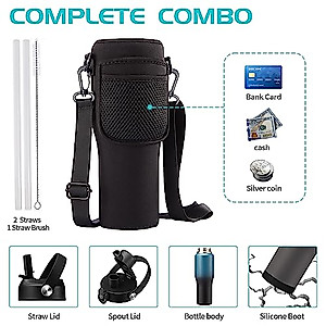 DIGJUPER 32oz Insulated Tumblers with Lid and Straw - Spout Lid, Cold-48H & Hot-24H, Slim Insulated Water Bottles that Fits in Cup Holder, Stainless Steel Tumblers Large Water Cup for Drive Trip Gym