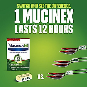 Mucinex DM Maximum Strength 12-Hour Expectorant and Cough Suppressant Tablets, 28 Count