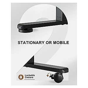 BANTI 55"x 26" Electric Standing Desk with Glass Top Monitor Stand, Adjustable Sit Stand Up Table with Double Drawer, Sit Stand Desk with Storage Shelf, Black Walnut Top