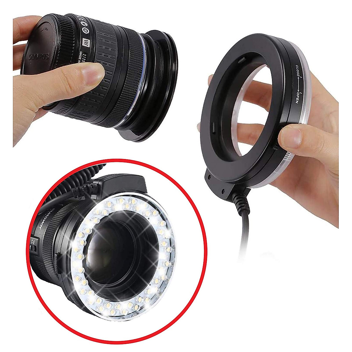 Canon Rebel T5 Dual Macro LED Ring Light/Flash (Applicable for All Canon Lenses)
