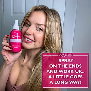 12 Benefits Instant Healthy Hair Treatment - Leave In Conditioner Spray with Quaternium 39 and Silk Fibre Protein - Smooths Frizz, Strengthens & Repairs Damaged Hair - Made in USA, (6 Fl Oz)