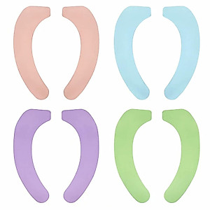 FACOYONG Bathroom Upgraded Warmer Toilet Seat Cover Pads 4 Pack, Portable Washable and Reusable Toilet Seat Cushion Pad
