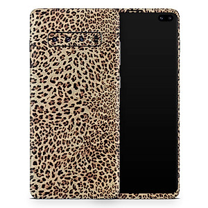 DesignSkinz Brown Vector Leopard Print Protective Vinyl Decal Wrap Skin Cover Compatible with The Samsung Galaxy S20 (Screen Trim & Back Glass Skin)