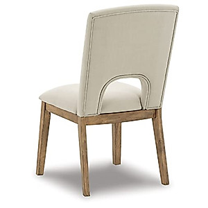 Signature Design by Ashley Dakmore Dining Upholstered Side Chair, 2 Count, Light Brown & Beige