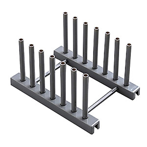 LIZEALUCKY Plastic Dish Plate Holder Bowl Cup Book Pot Lid Cutting Board Drying Rack Stand Drainer Storage Holder Organizer Kitchen Cabinet(Gray)