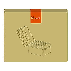 Lifewit Photo Storage Box 5x7 Photo Case, 9 Inner Photo Keeper, Clear Photo Boxes Storage, Seed Organizer Craft Storage Box for Cards Pictures Stamps Office Supplies with 1 Sheet Label Sticker