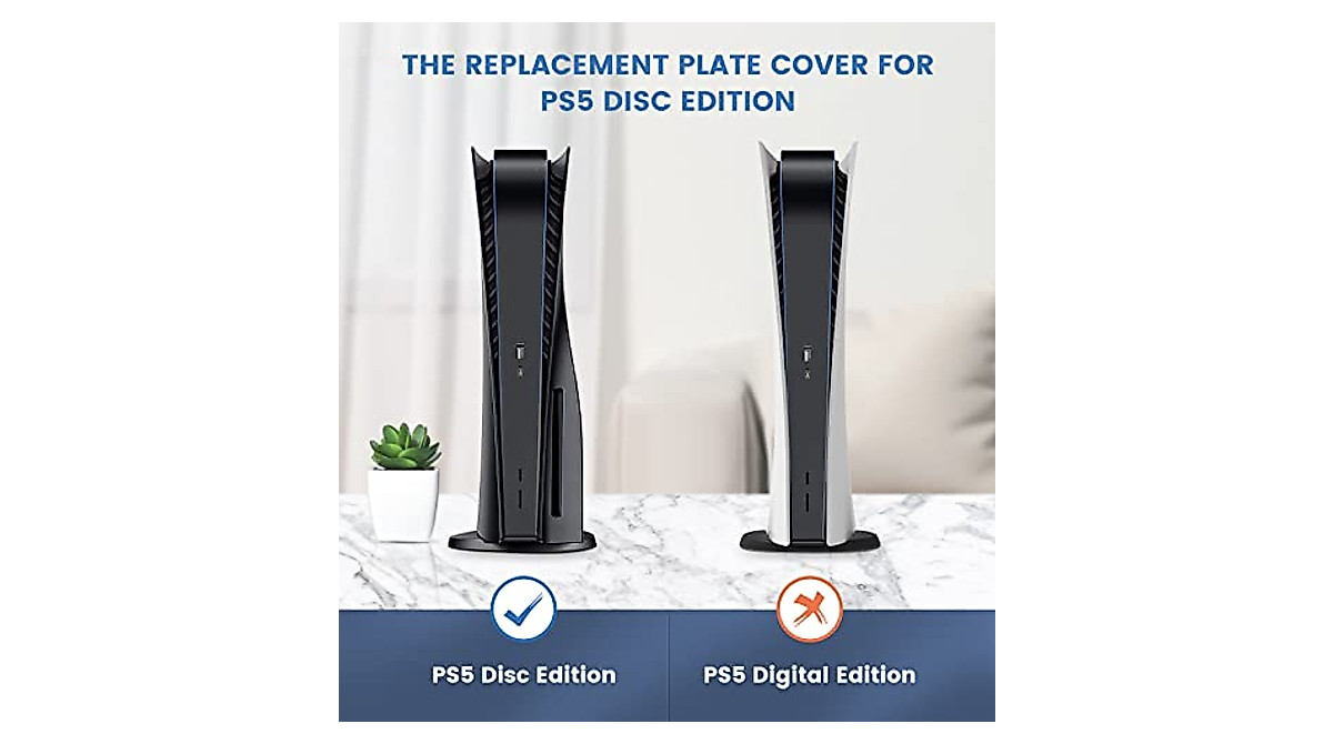 Custom Black PS5 Faceplate Cover for Console Protection