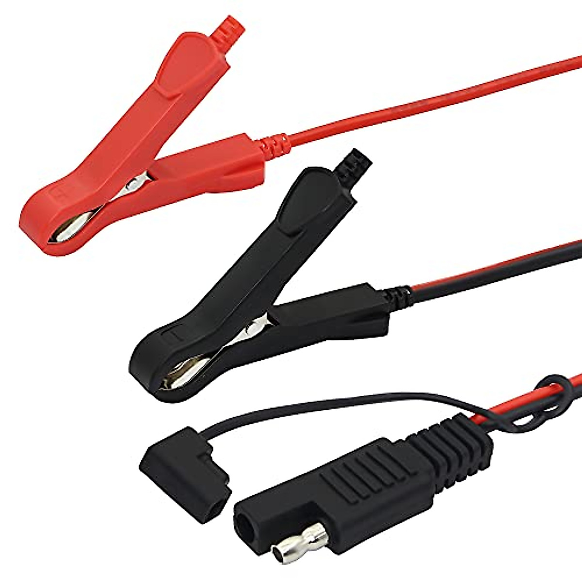 PNGKNYOCN SAE to Battery Alligator Clip 12V 16AWG Wire Harness SAE with Switch Quick Release Adapter to Alligator Clips Quick Disconnect Cable（2M）